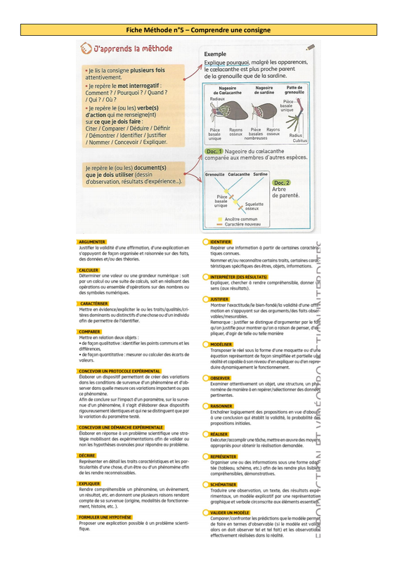 Fiches Méthodologiques Lycée en SVT