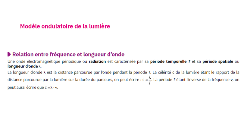 Modèles ondulatoire et particulaire de la lumière