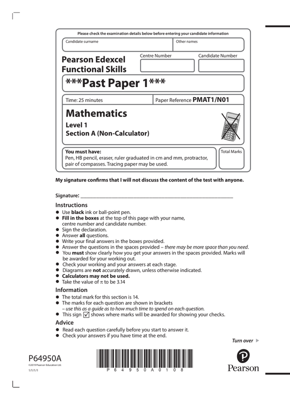 Functional Skills Maths Level 1